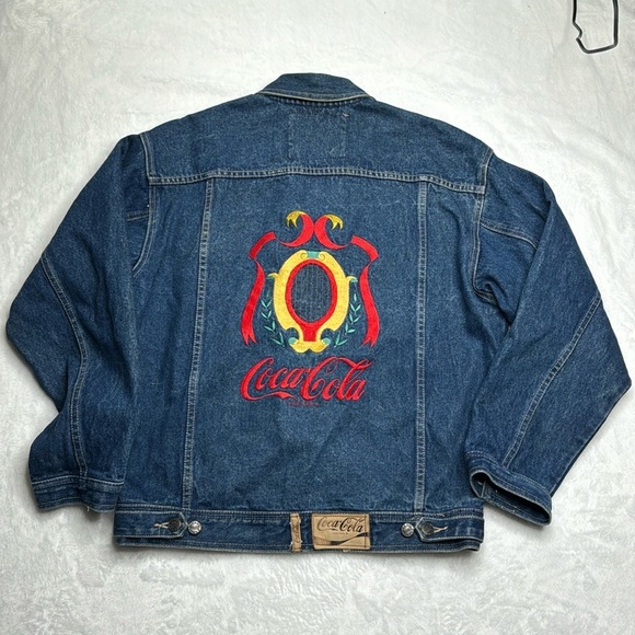 Coca Cola | Jackets & Coats | Vintage Cocacola Denim Jean Jacket Button ...